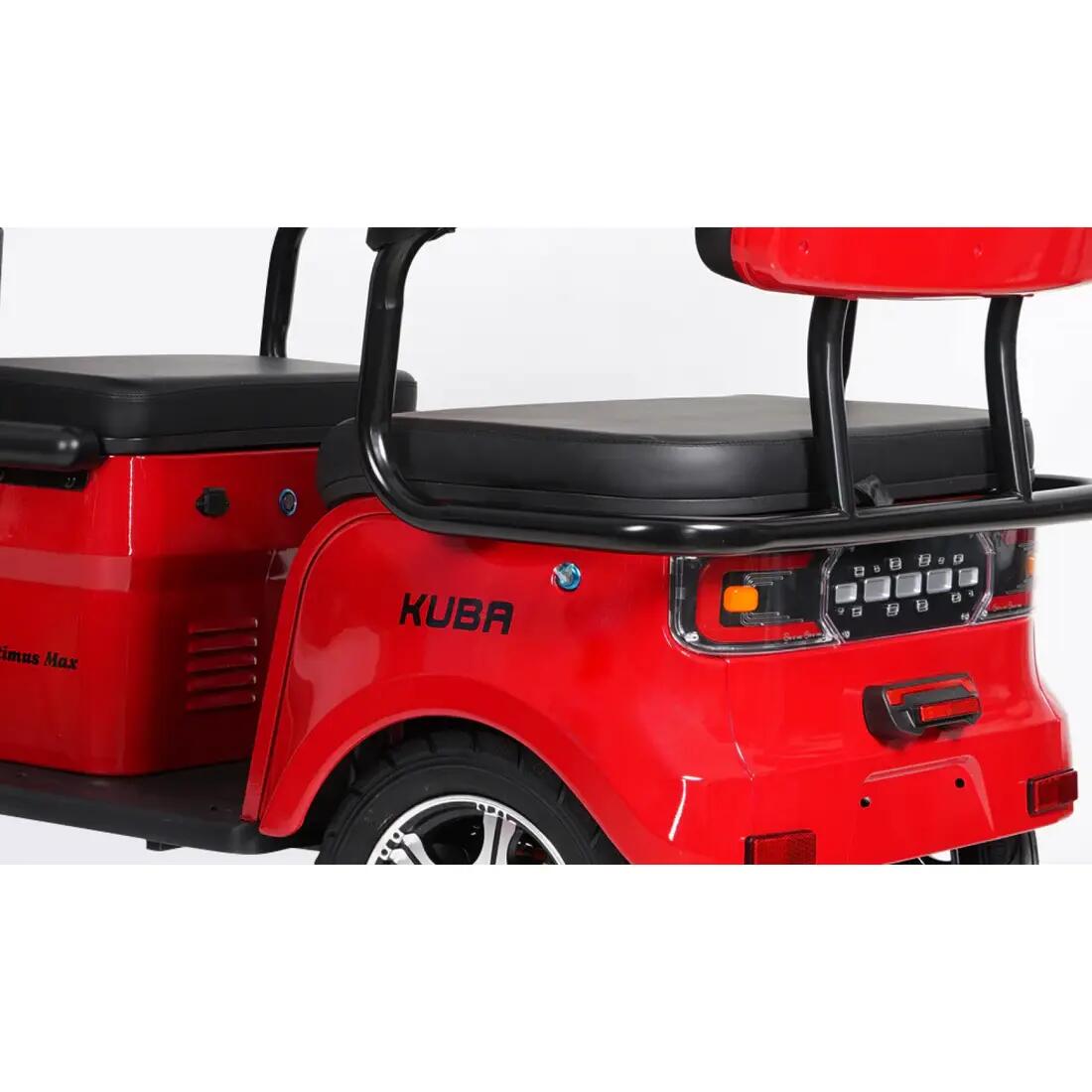 Tricicleta electrica KUBA OPTIMUS MAX cu cabina, rosu, autonomie 60 km ...