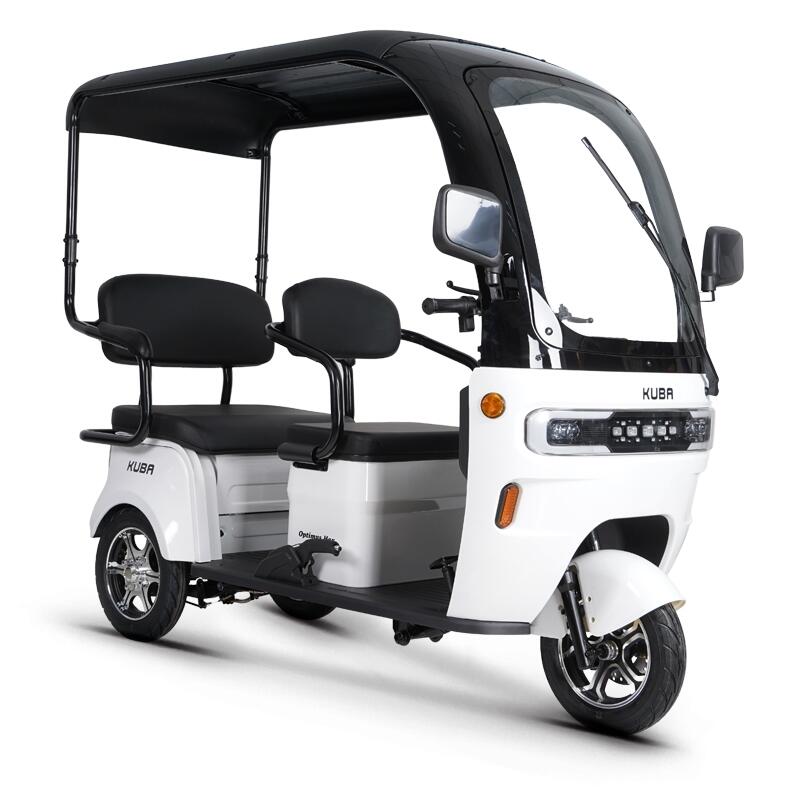 Tricicleta electrica KUBA OPTIMUS MAX cu cabina, alb, autonomie 60 km ...