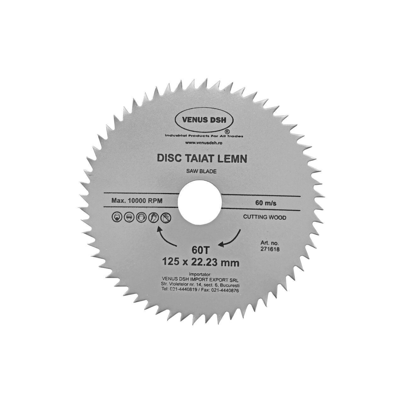 Disc taiat lemn 125 x 22.23 mm - 60 t, DSH 271618 - BRICOLAJ.RO